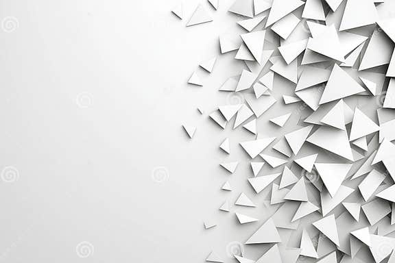 Abstract White Low Poly Background with Polygonal Shapes Creating Dynamic Visual Effect ...
