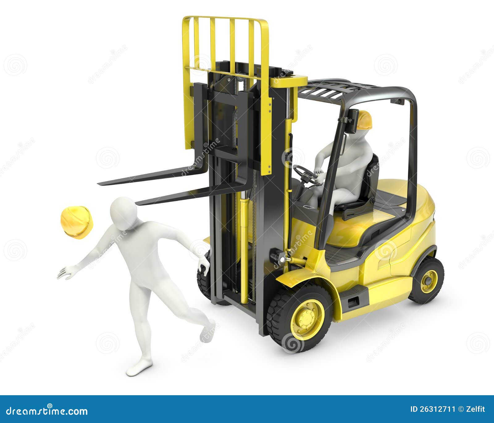 Abstract White Man Was Hit by Lift Truck Fork Stock Illustration ...