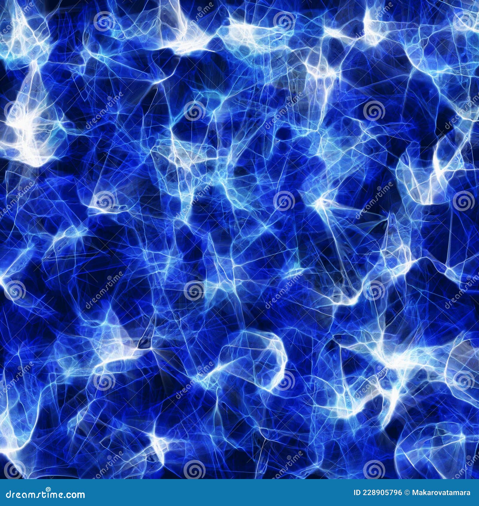 Abstract White Messy Splashes in a Deep Blue Background. Microscopic ...