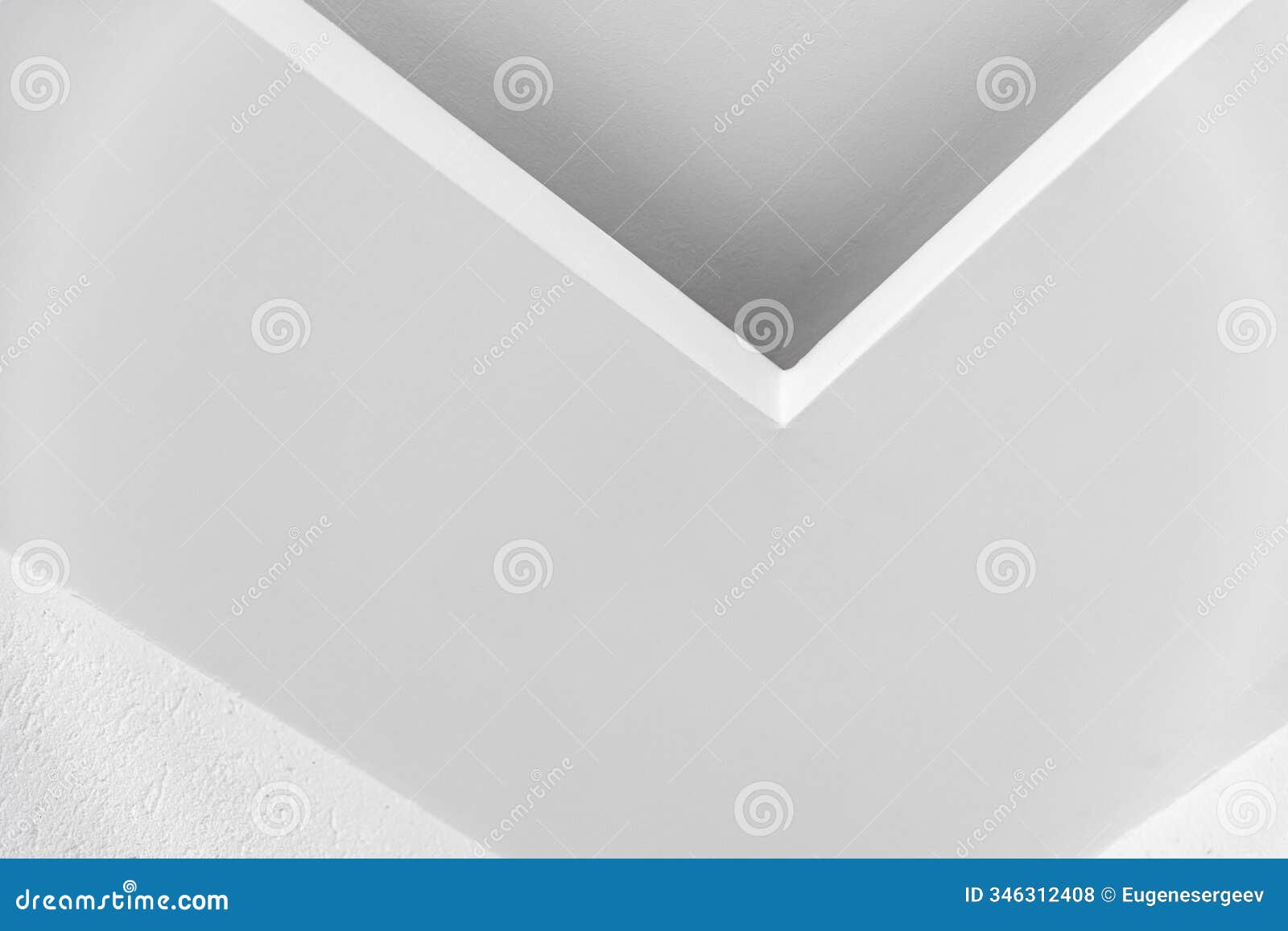 Abstract White Minimal Interior Background with Corner of Ceiling Niche ...