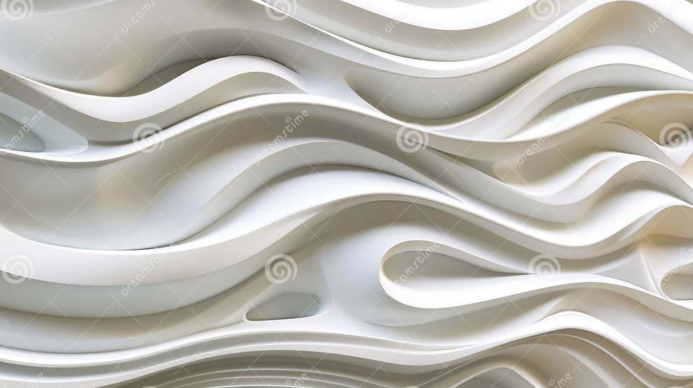 Abstract White Minimalist Background, 3D Render Infinite Loops ...