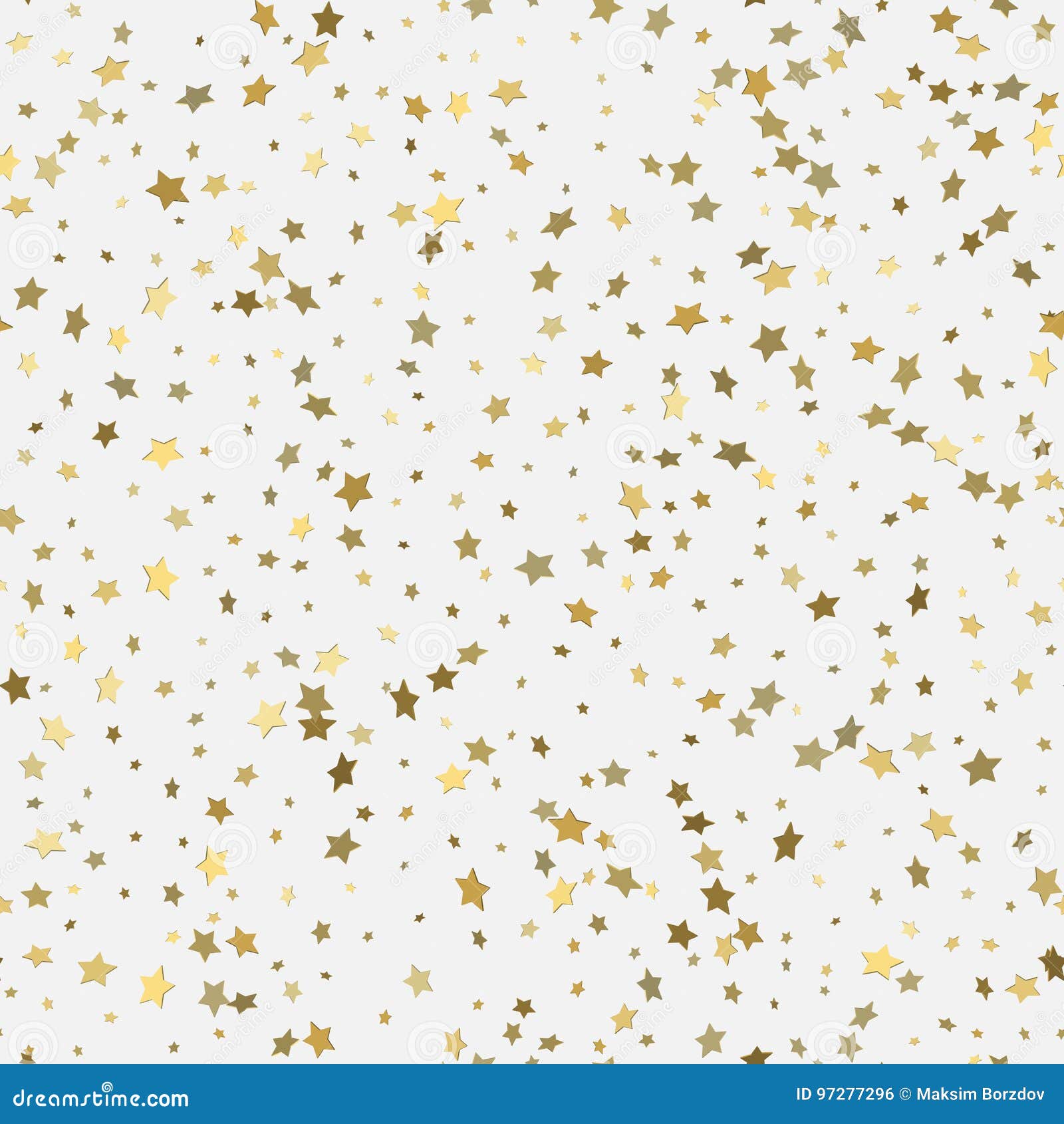 Abstract White Modern Seamless Pattern with Gold Stars. Stock Vector ...