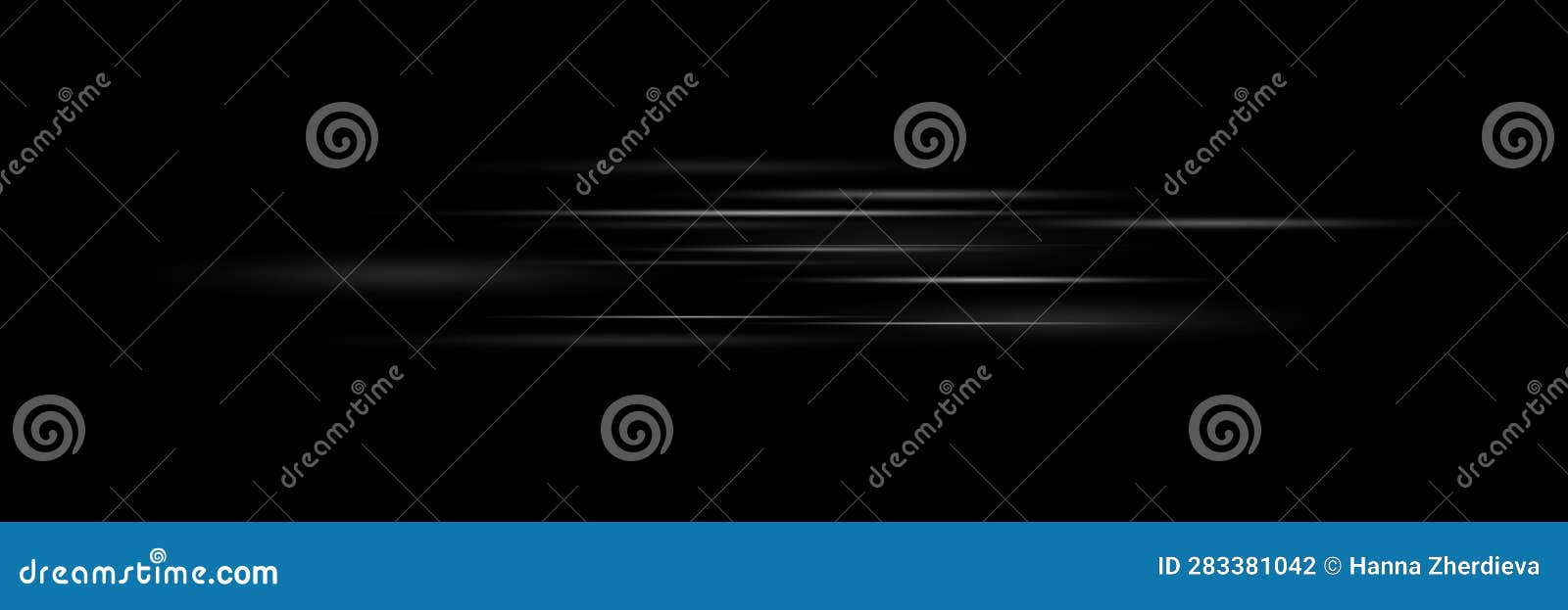 Abstract White Neon Light Effect on Black Background. Illustration ...