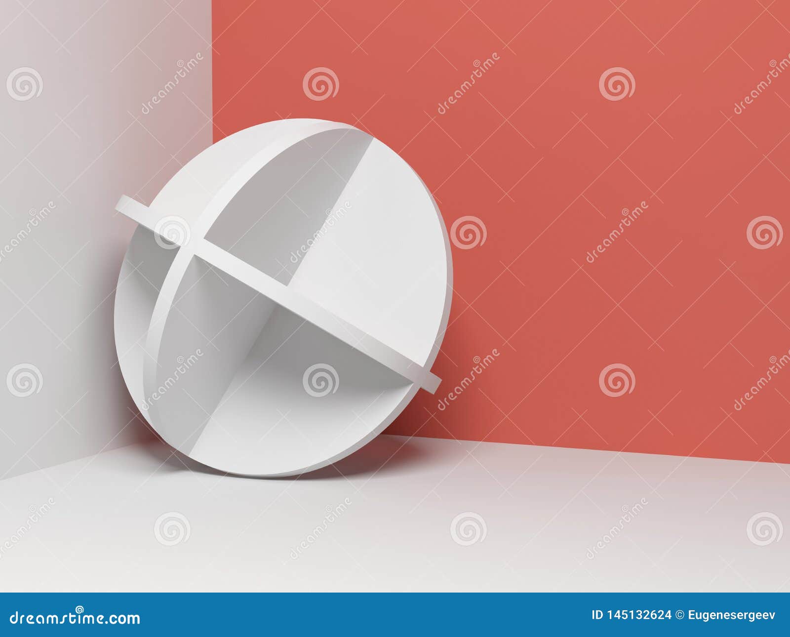 Abstract White Object Stands in Corner Stock Illustration ...