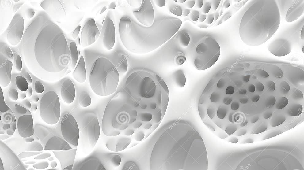 Abstract White Organic Structure with Holes. Modern 3D Texture Design ...