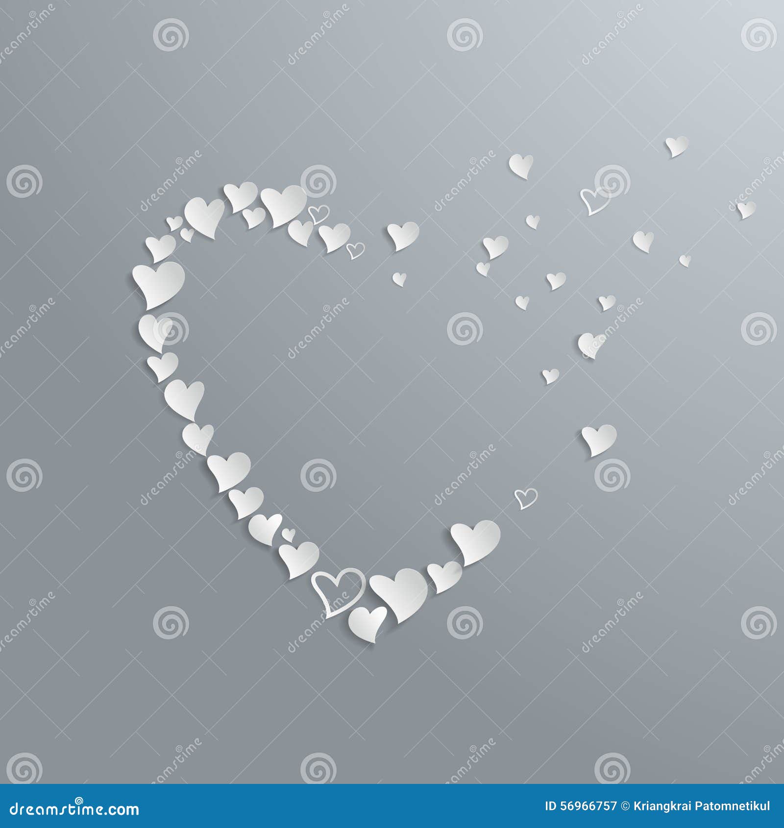 Abstract White Paper Hearts Stock Vector - Illustration of banner ...