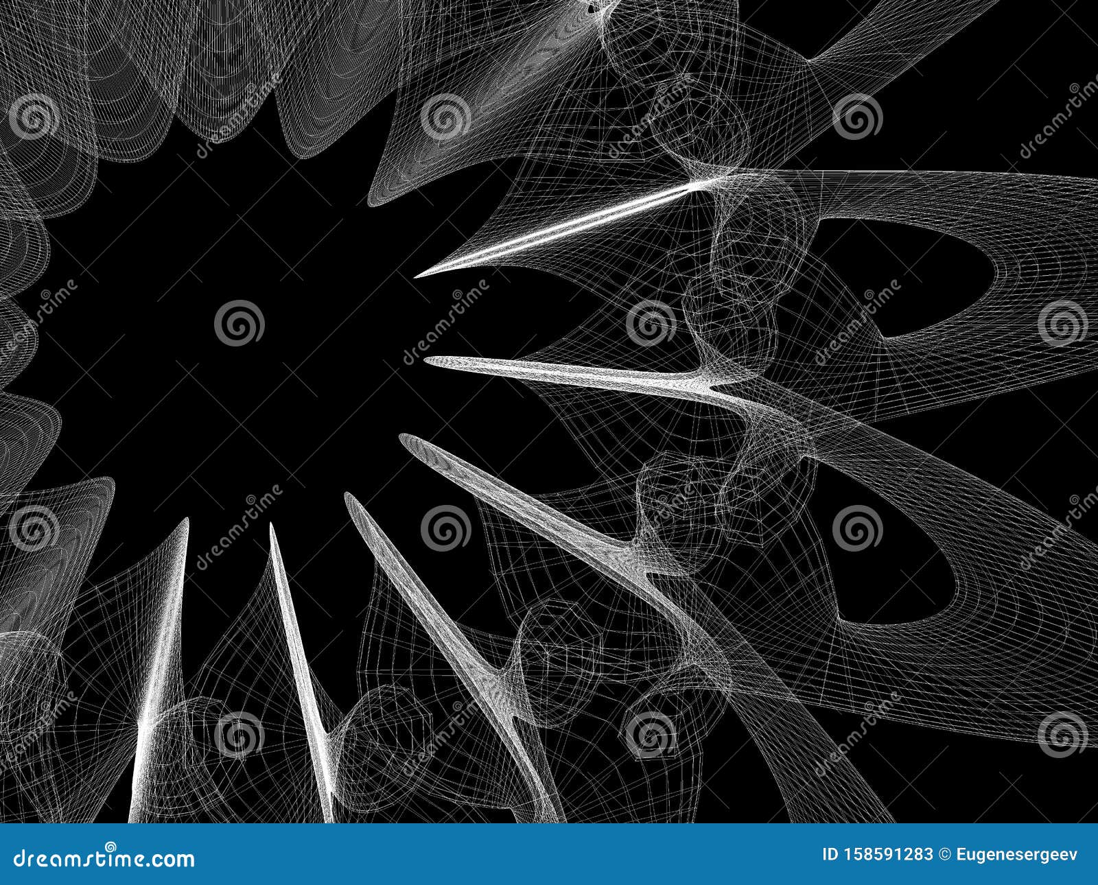 Abstract White Parametric Round Wire-frame 3d Stock Illustration ...