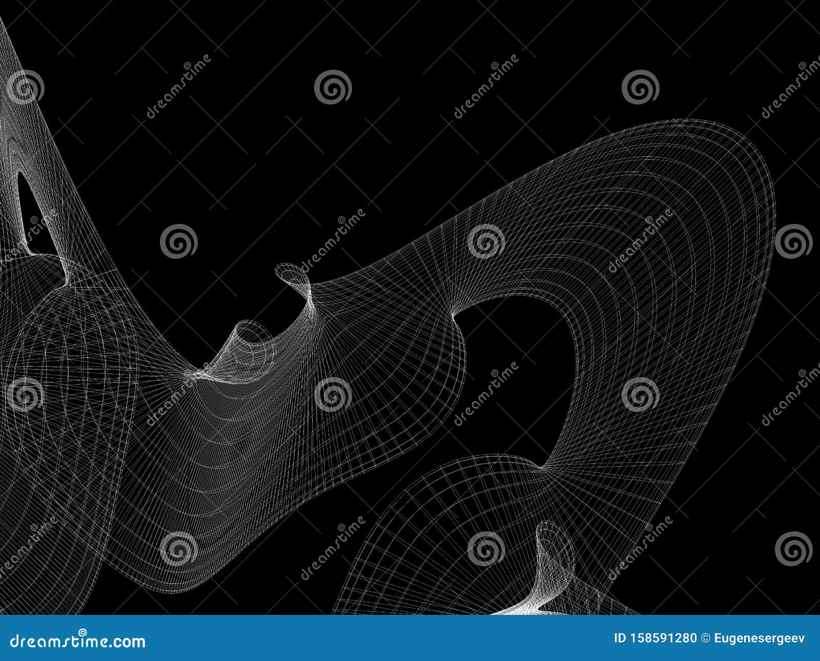Abstract White Parametric Wire-frame Mesh Stock Illustration ...