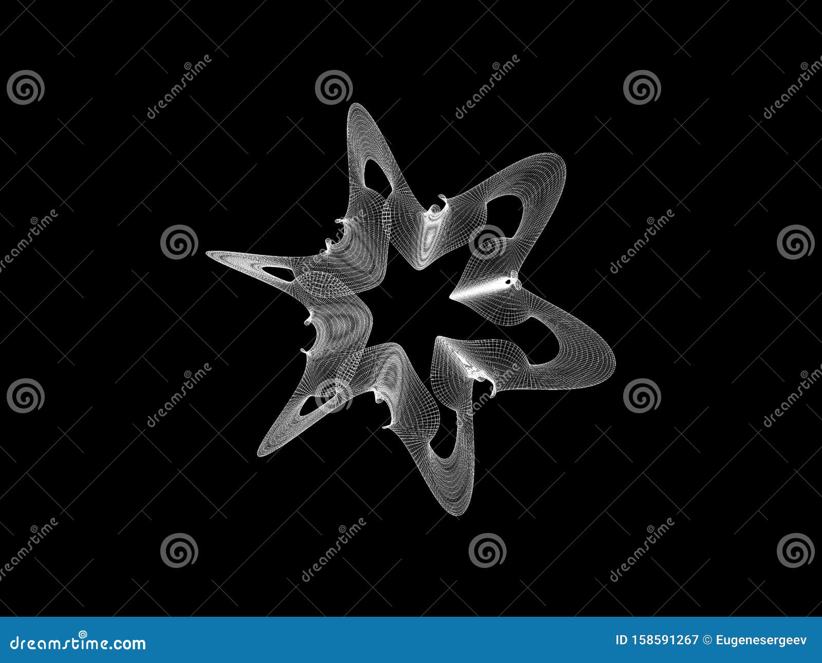 Abstract White Parametric Wire-frame Shape Stock Illustration ...