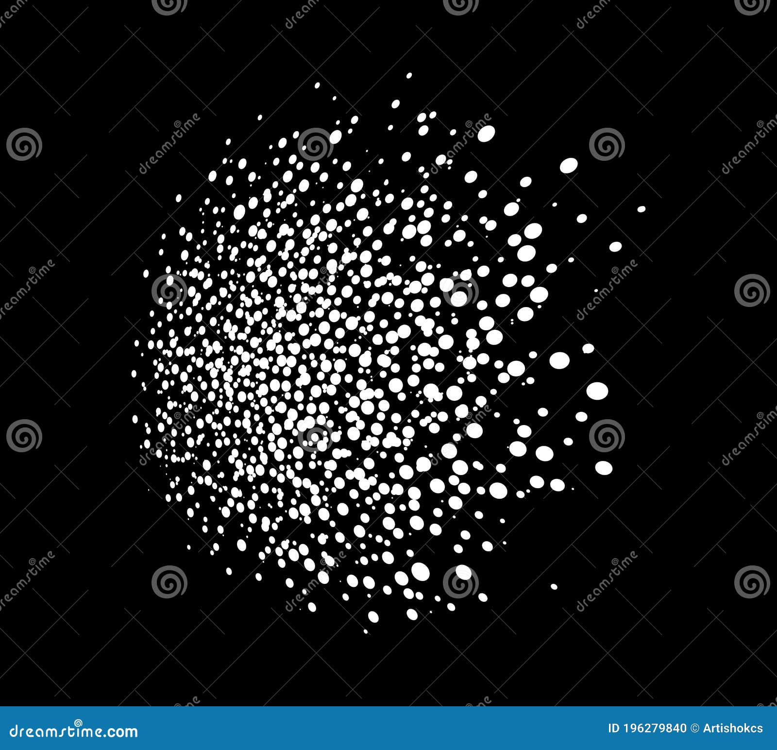 Abstract White Perspective Circle Blot of Dots Texture. Splash Grunge ...
