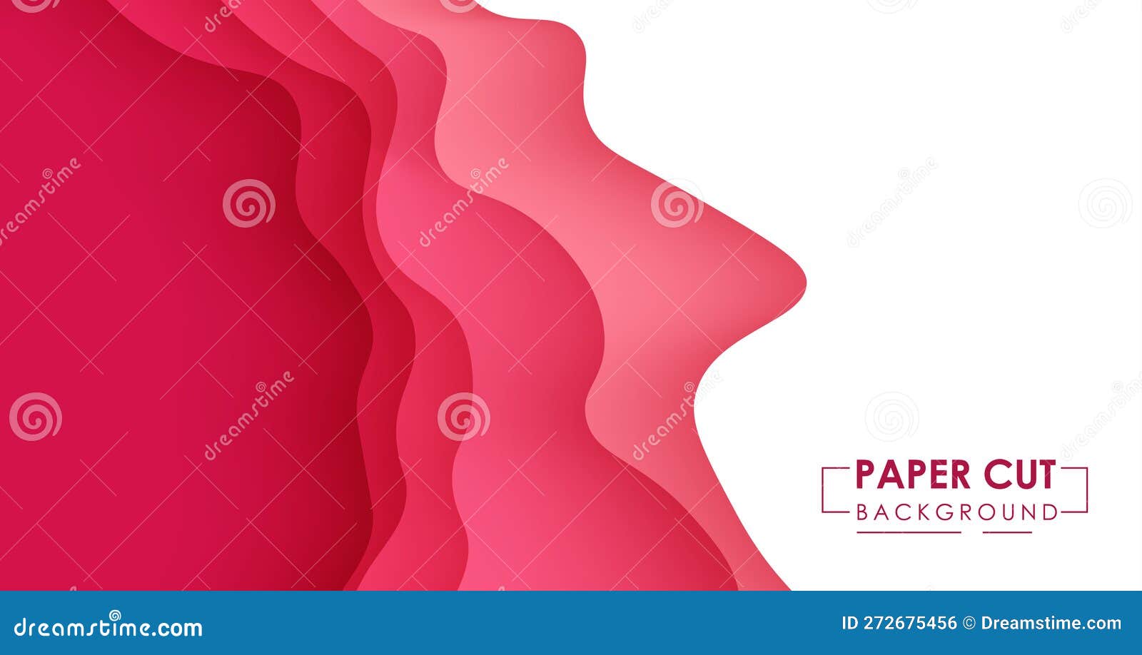 Abstract White, Pink Wavy Papercut Overlap Layers Background. Stock ...