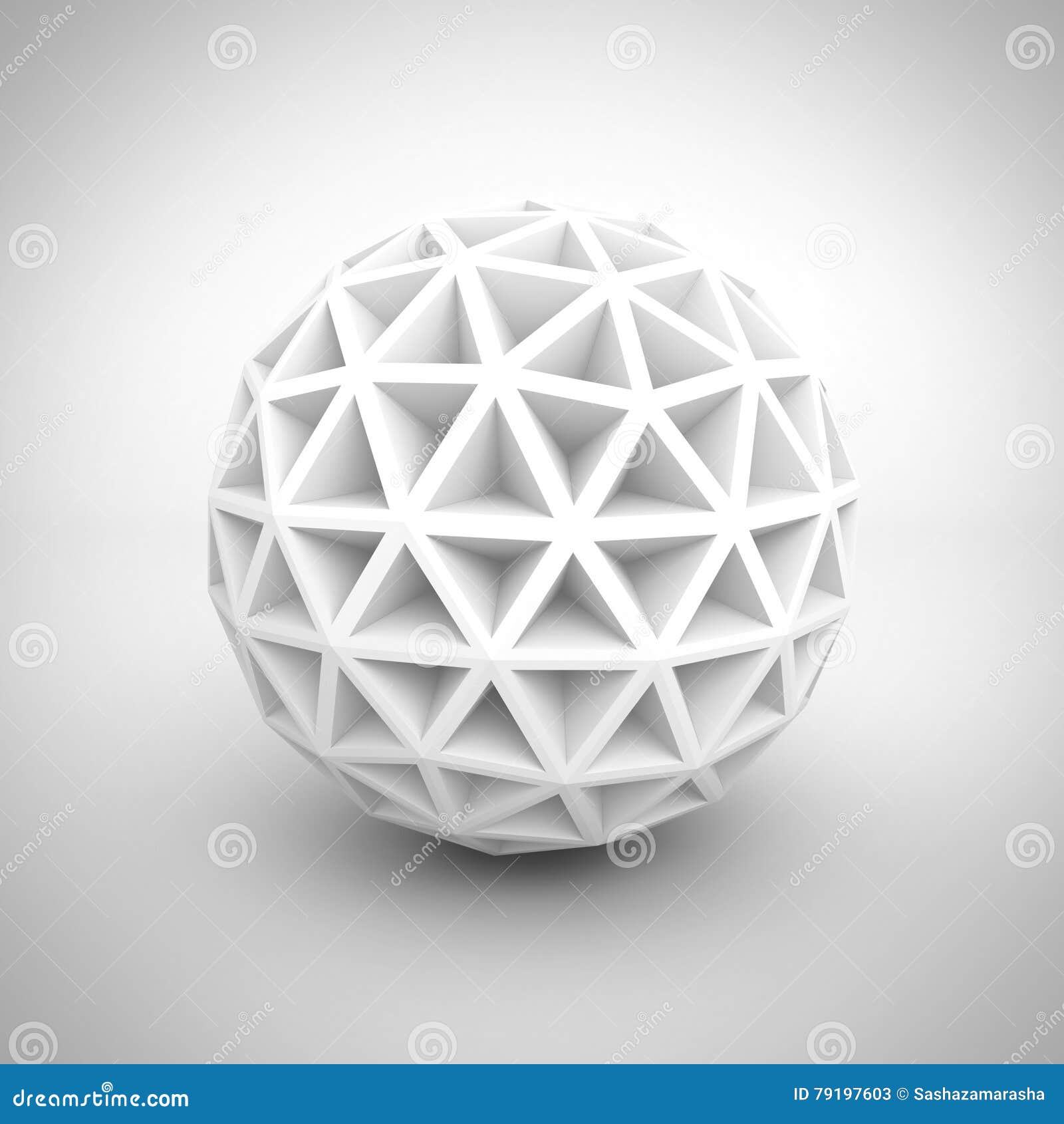 Abstract White Poligon Sphere Object Stock Illustration - Illustration ...