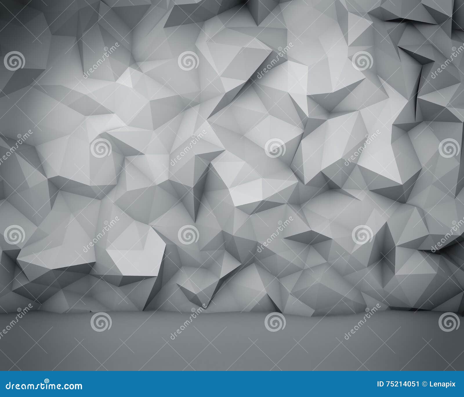 Abstract White Polygon Wall Background. Stock Illustration ...