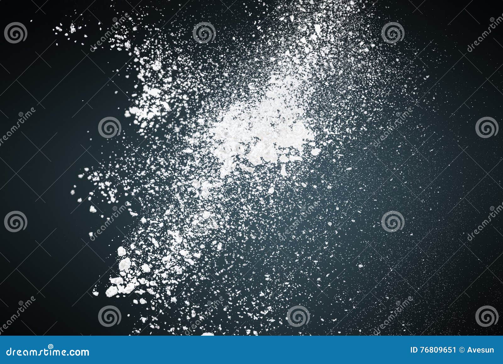Abstract White Powder Against Dark Background Stock Image - Image of ...
