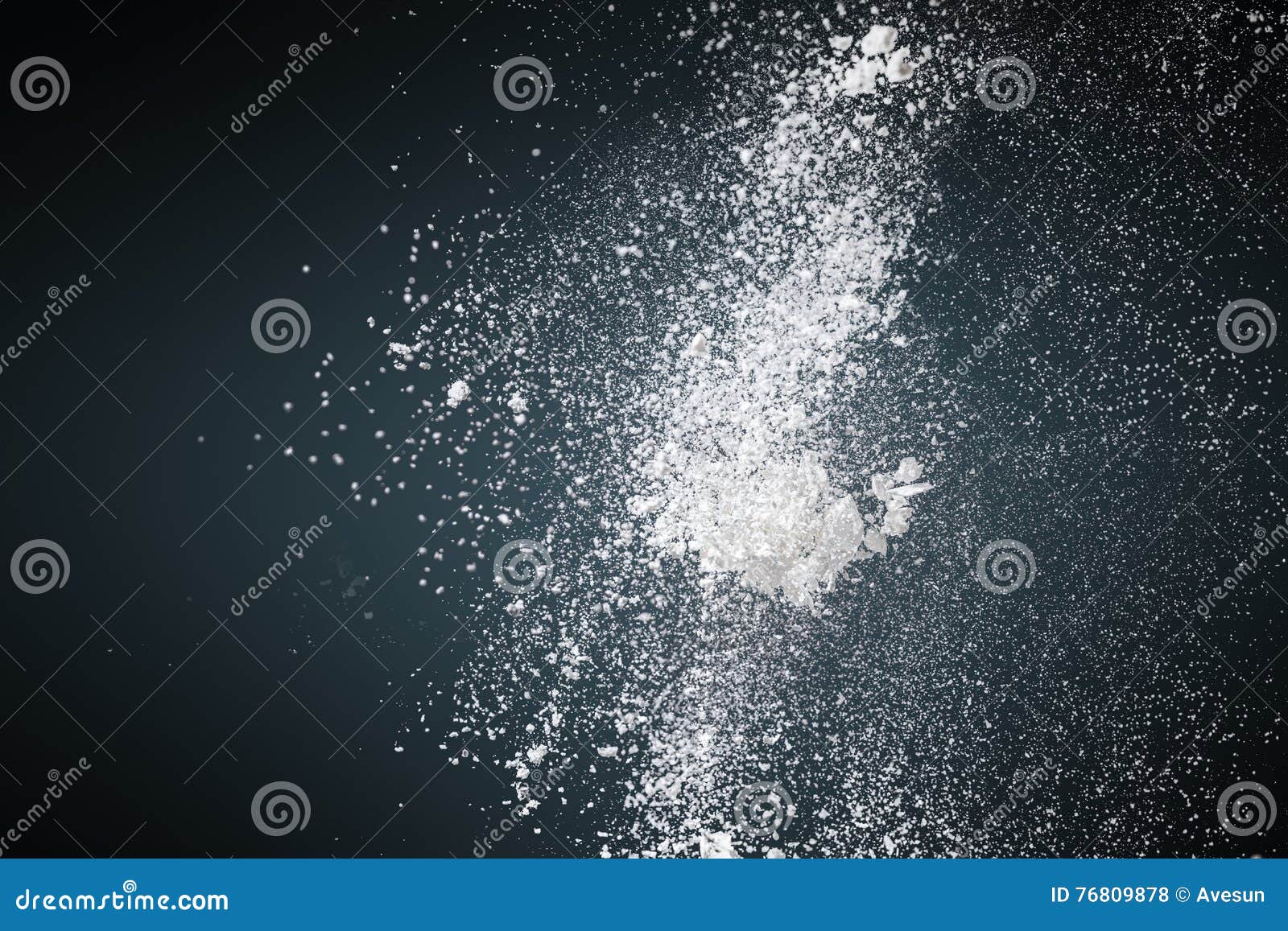 Abstract White Powder Against Dark Background Stock Photo - Image of ...