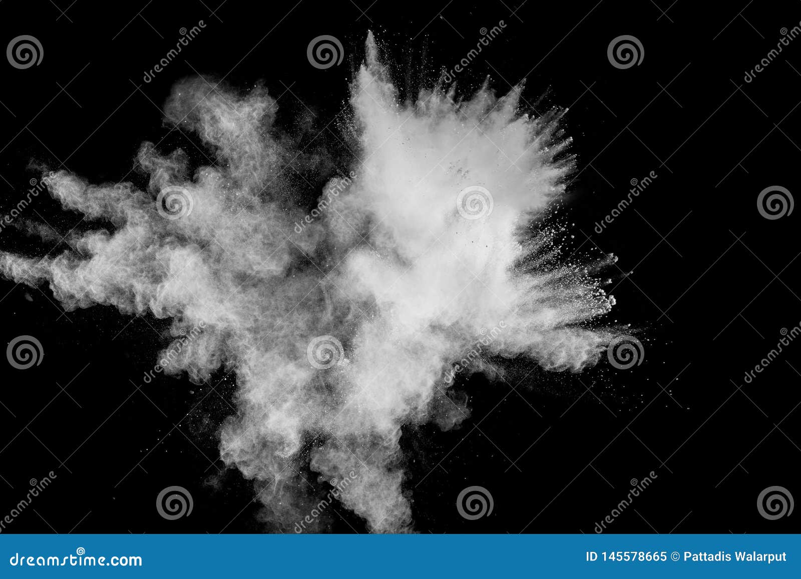 Abstract White Powder Explosion.White Dust Debris On Black Background ...