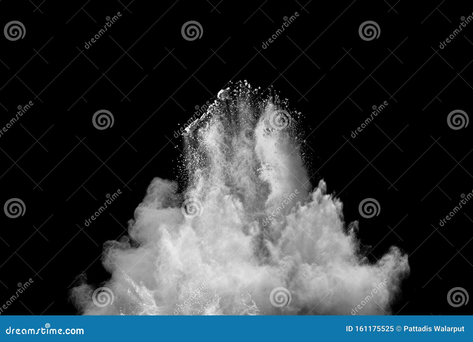 Abstract White Powder Splatter on Black Background,Freeze Motion of ...