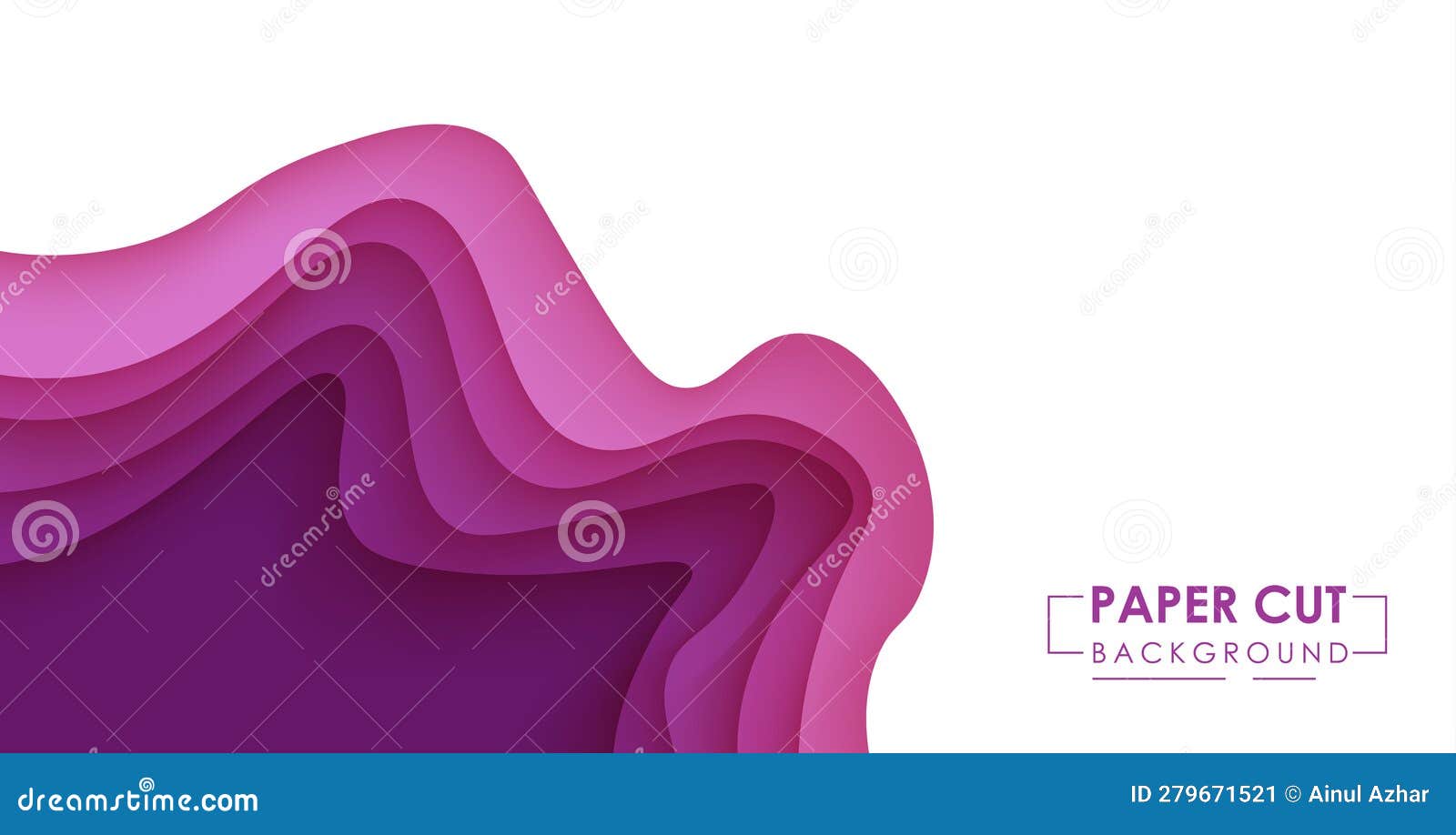 Abstract White Purple Wavy Papercut Overlap Layers Background. Stock ...