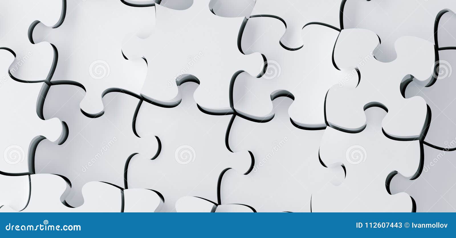 Abstract White Puzzle Pieces Top View Stock Illustration - Illustration ...