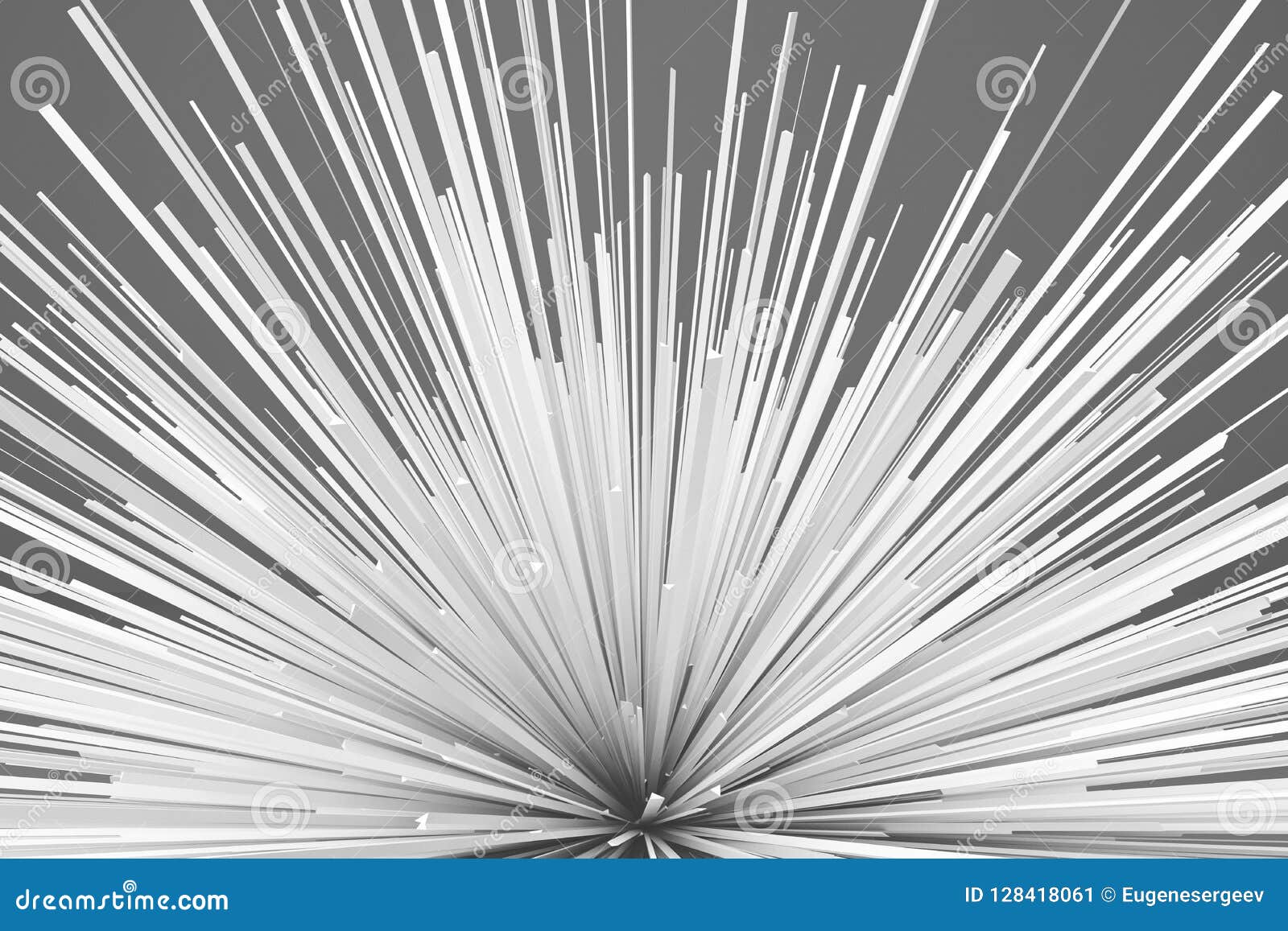 Abstract White Radial Explosion Pattern. 3d Stock Illustration ...