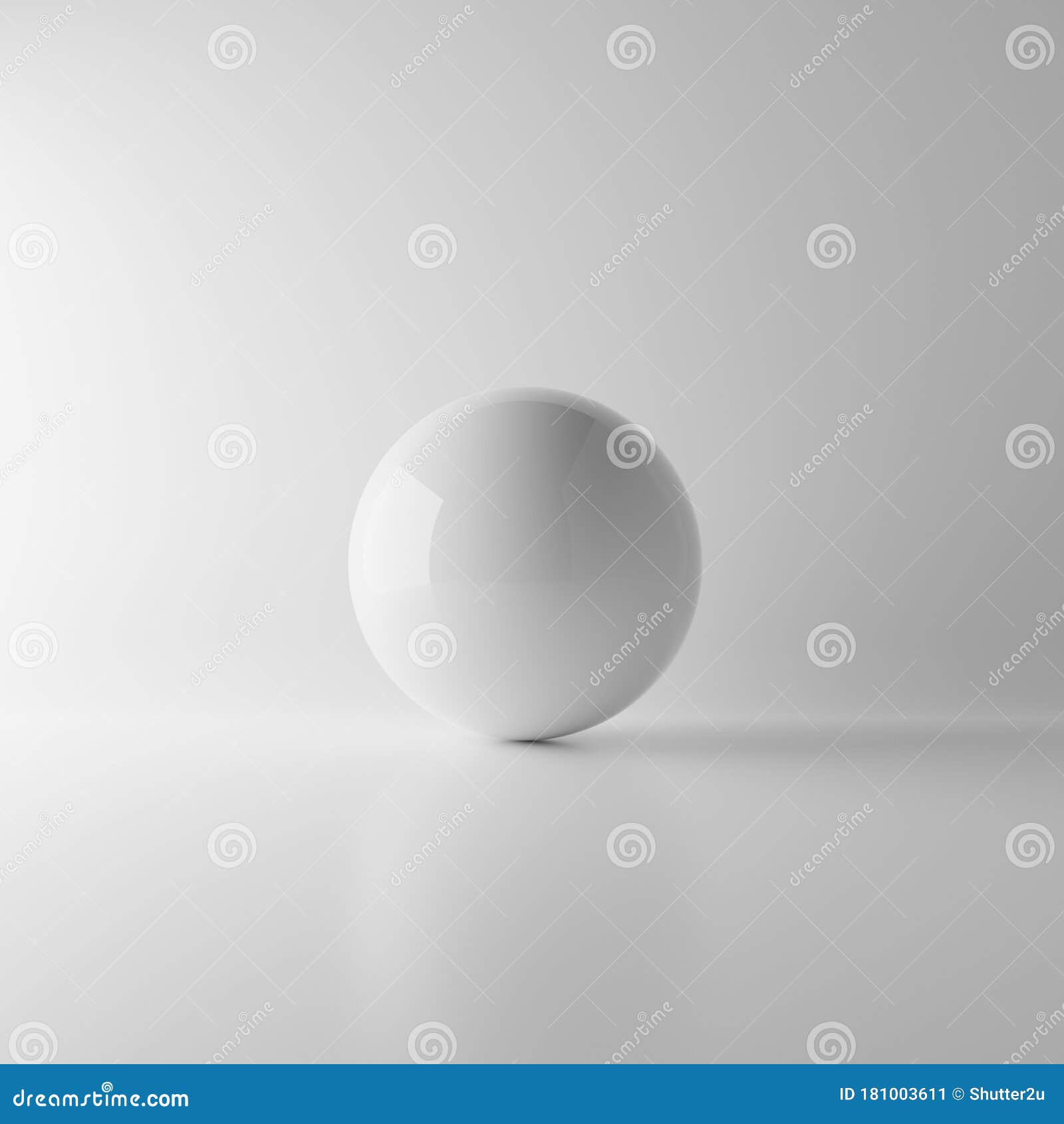 Abstract White Reflection Sphere Ball on White Background with Lighting ...