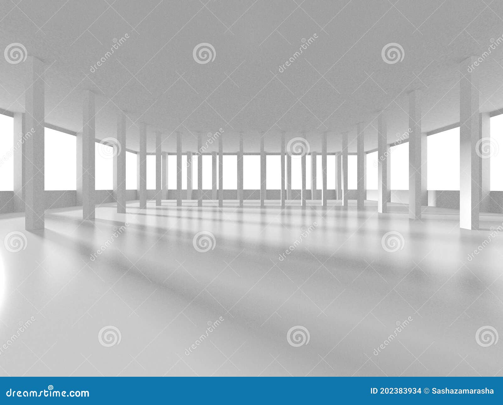 Abstract White Room Architecture Design Concept Stock Illustration ...