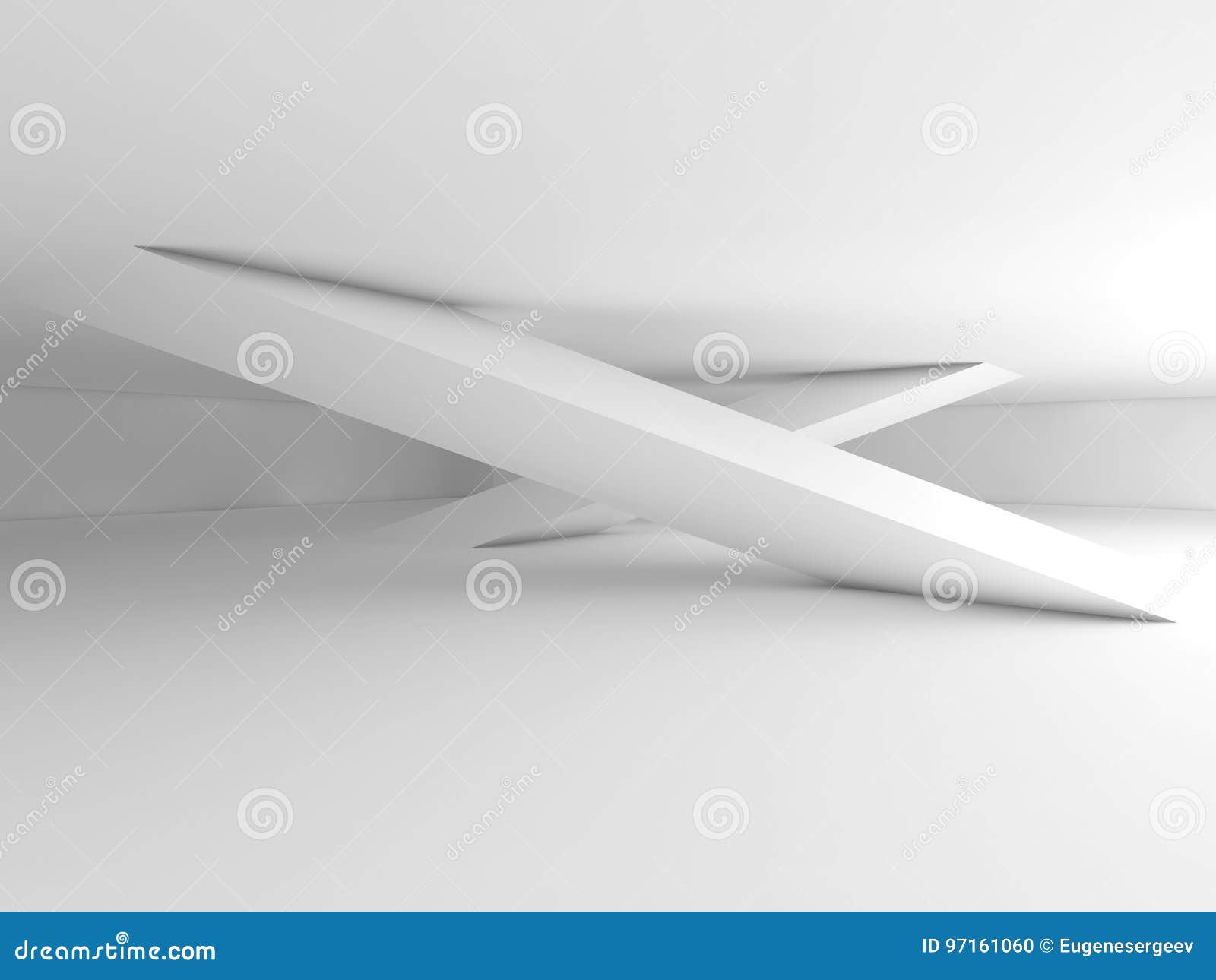Abstract White Room Interior, Inclined Columns 3 D Stock Illustration ...