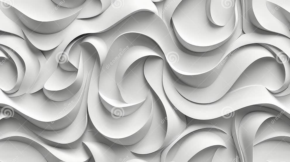 Abstract White Seamless Pattern. Wavy Background, Modern Parametric ...