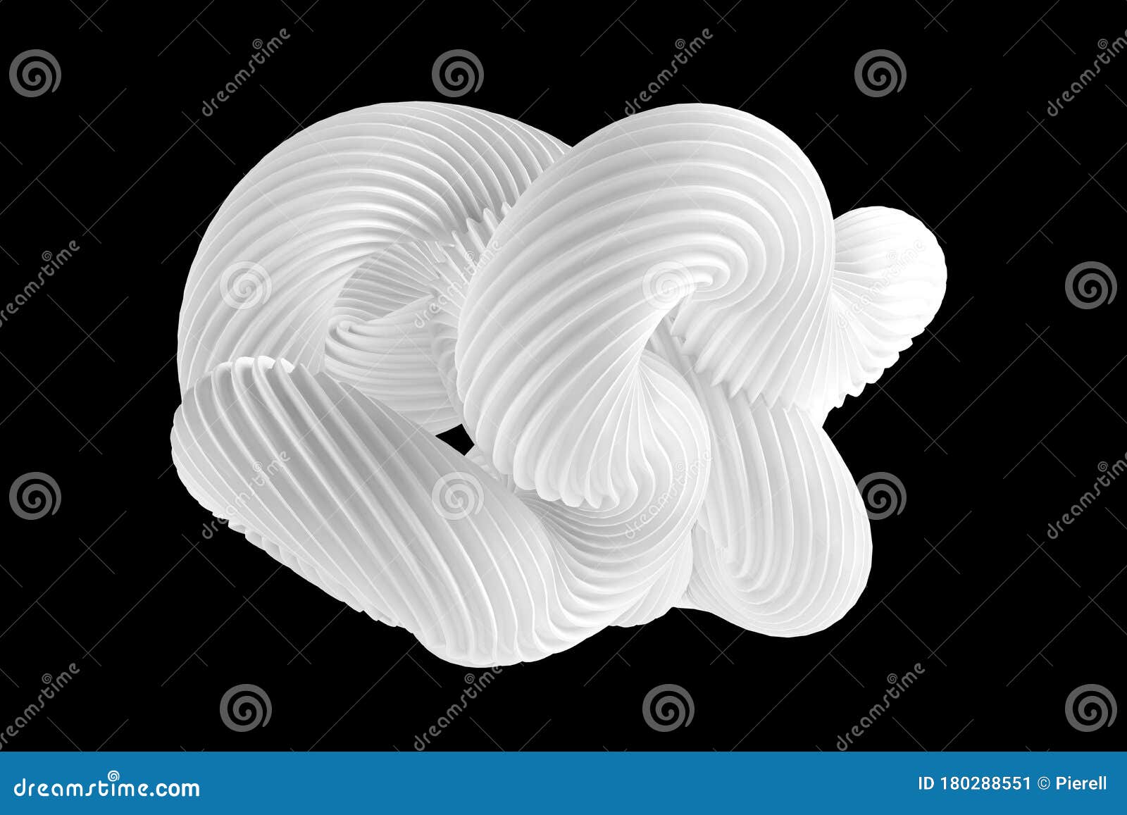 Abstract White Shape on a Black Background. 3d Illustration, 3d ...