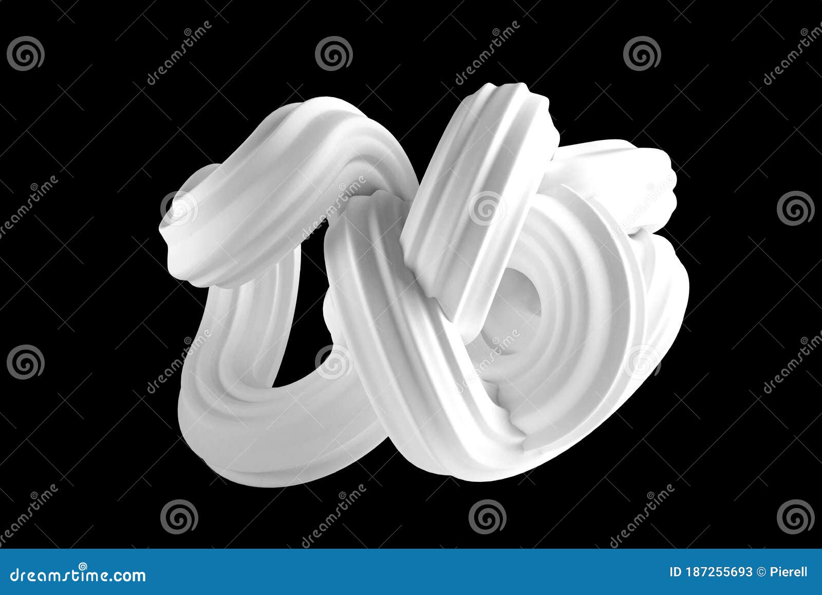 Abstract White Shape on a Black Background. 3d Illustration, 3d ...