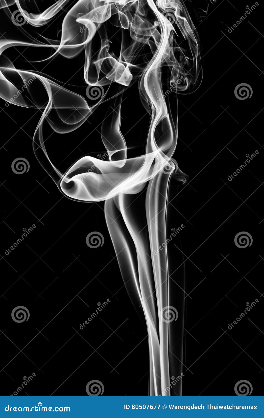 Abstract White Smoke on Black Background. Stock Image - Image of form ...