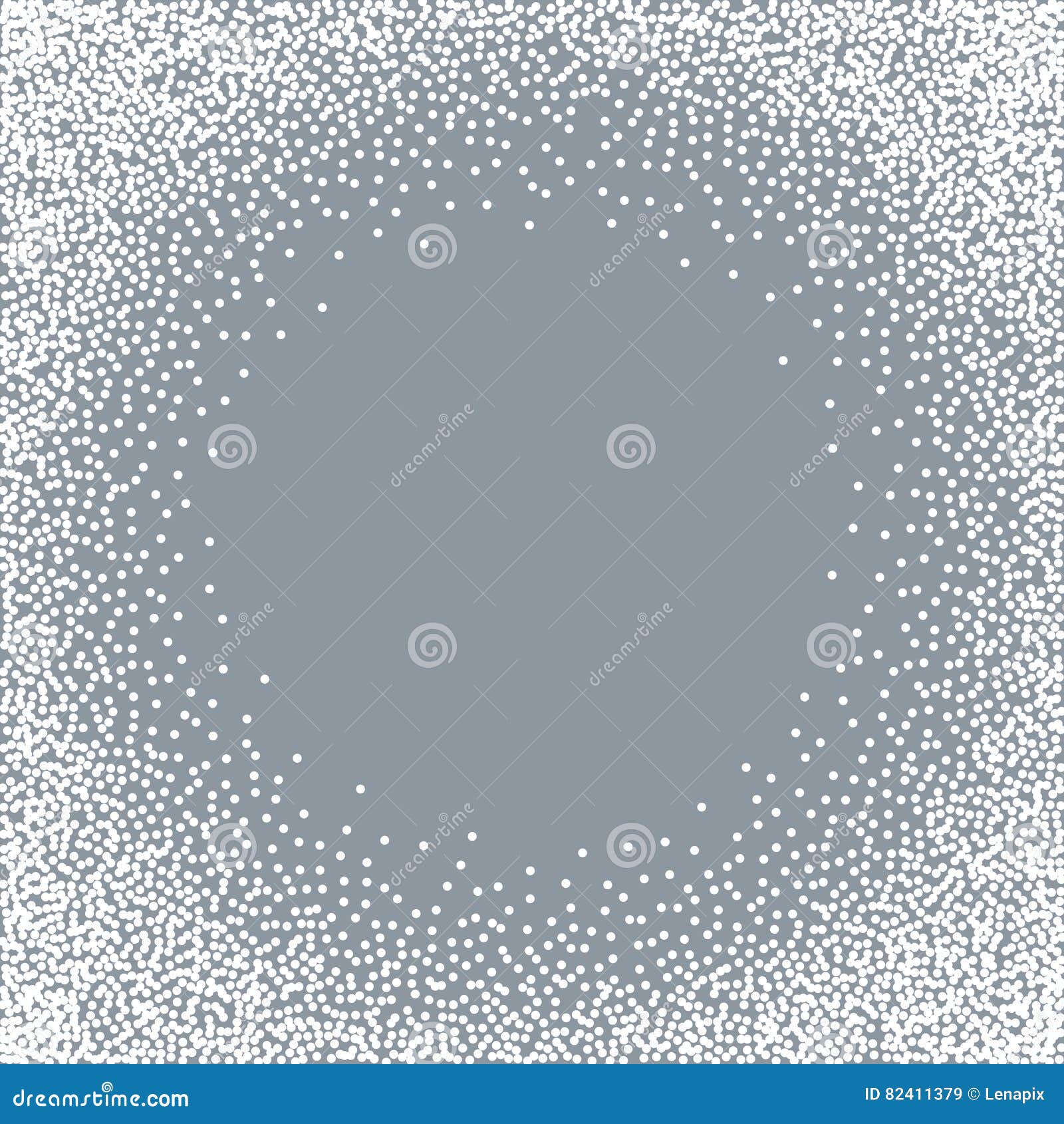 Abstract White Snow Dots Round Frame Stock Vector - Illustration of ...