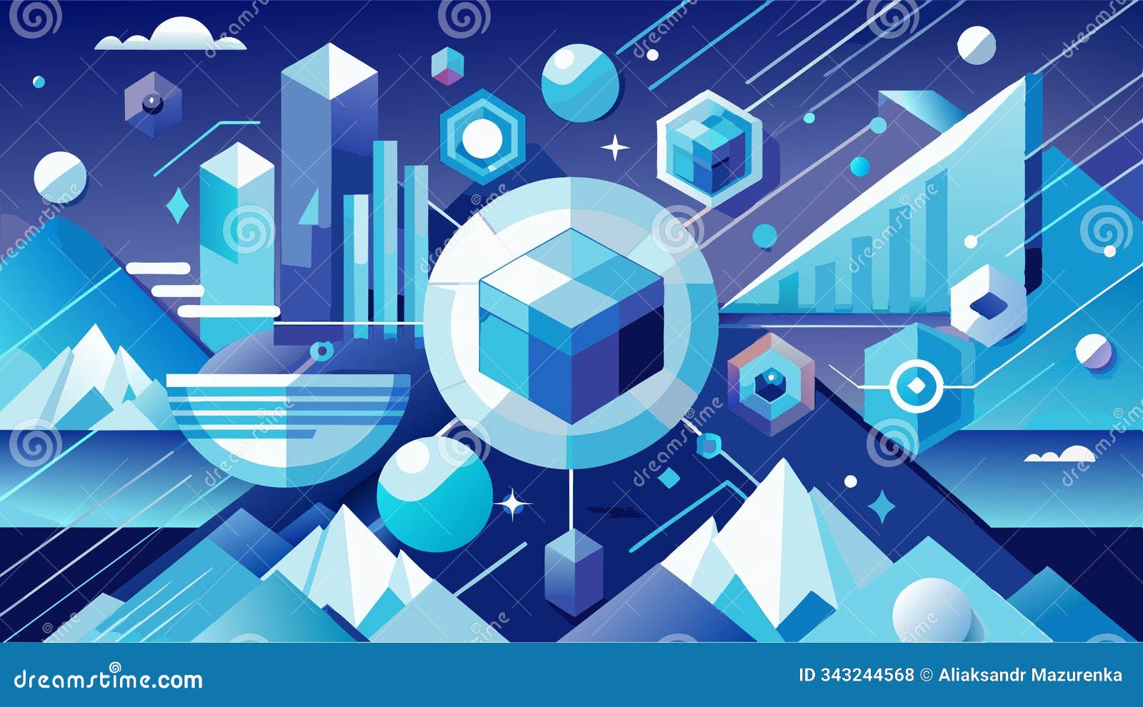 Abstract White and Soft Blue Geometric Shape Technology Digital Hi Tech ...