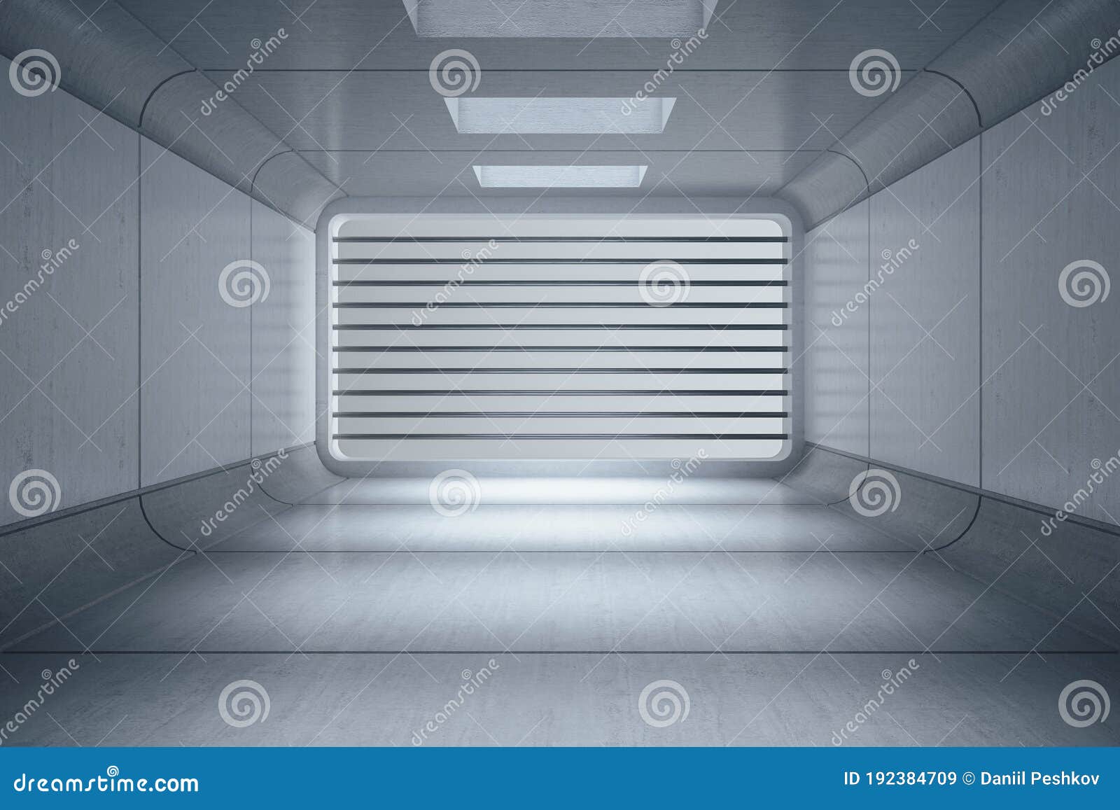 Abstract White Spaceship Interior with Lattice Stock Illustration ...
