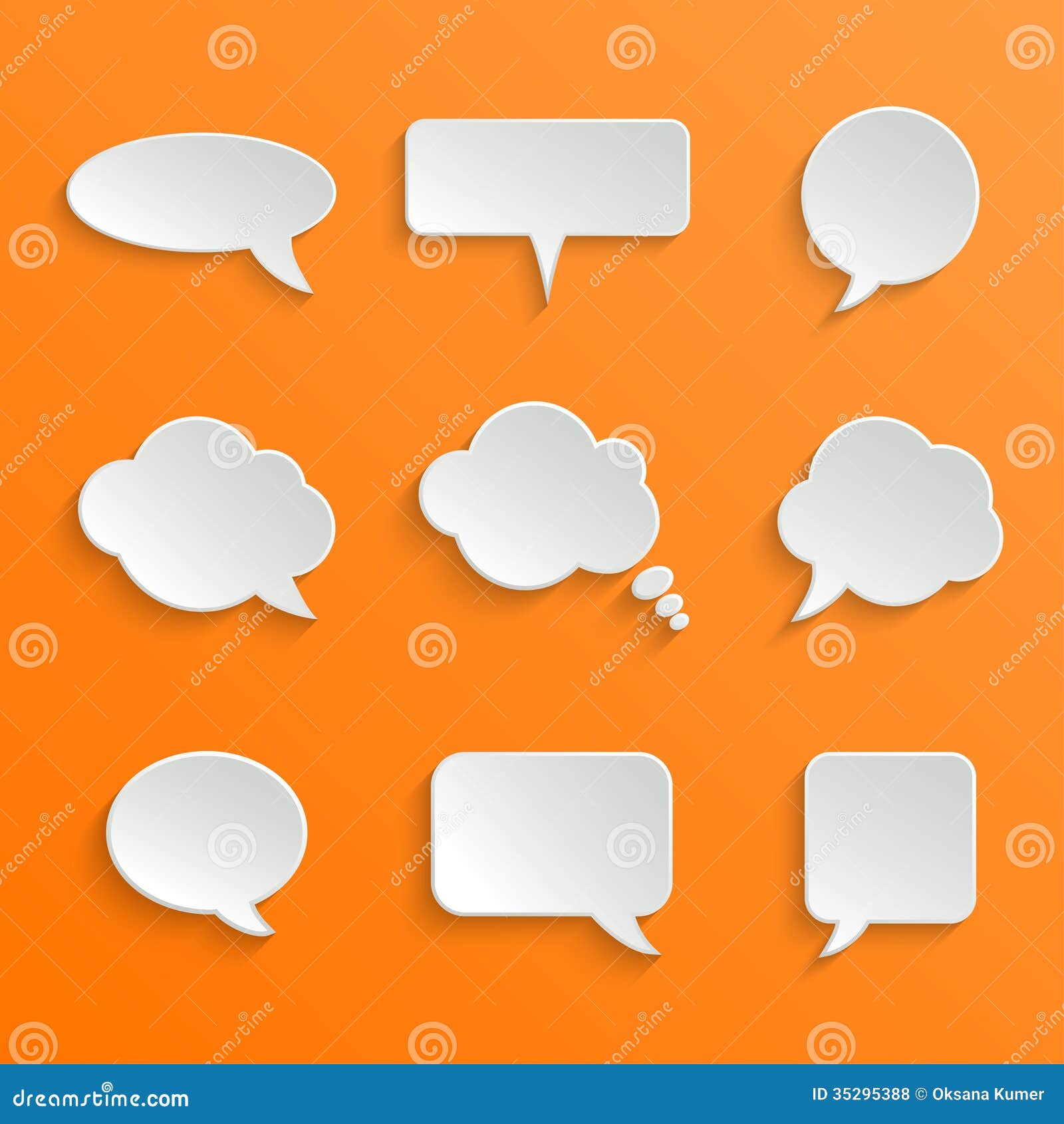 White Speech Bubbles. Thought Text Bubble Symbols, Origami Bubbly ...