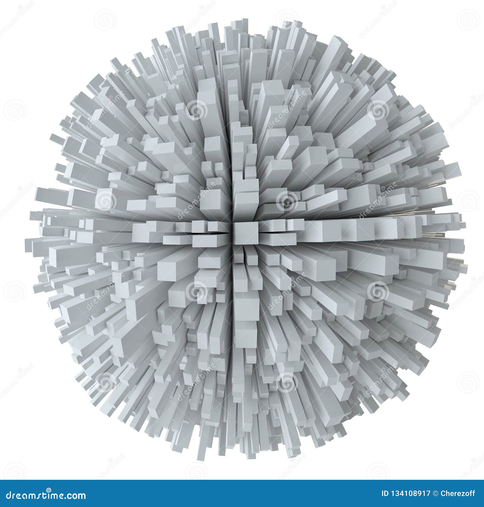 Abstract White Sphere with Cubes Stock Illustration - Illustration of ...