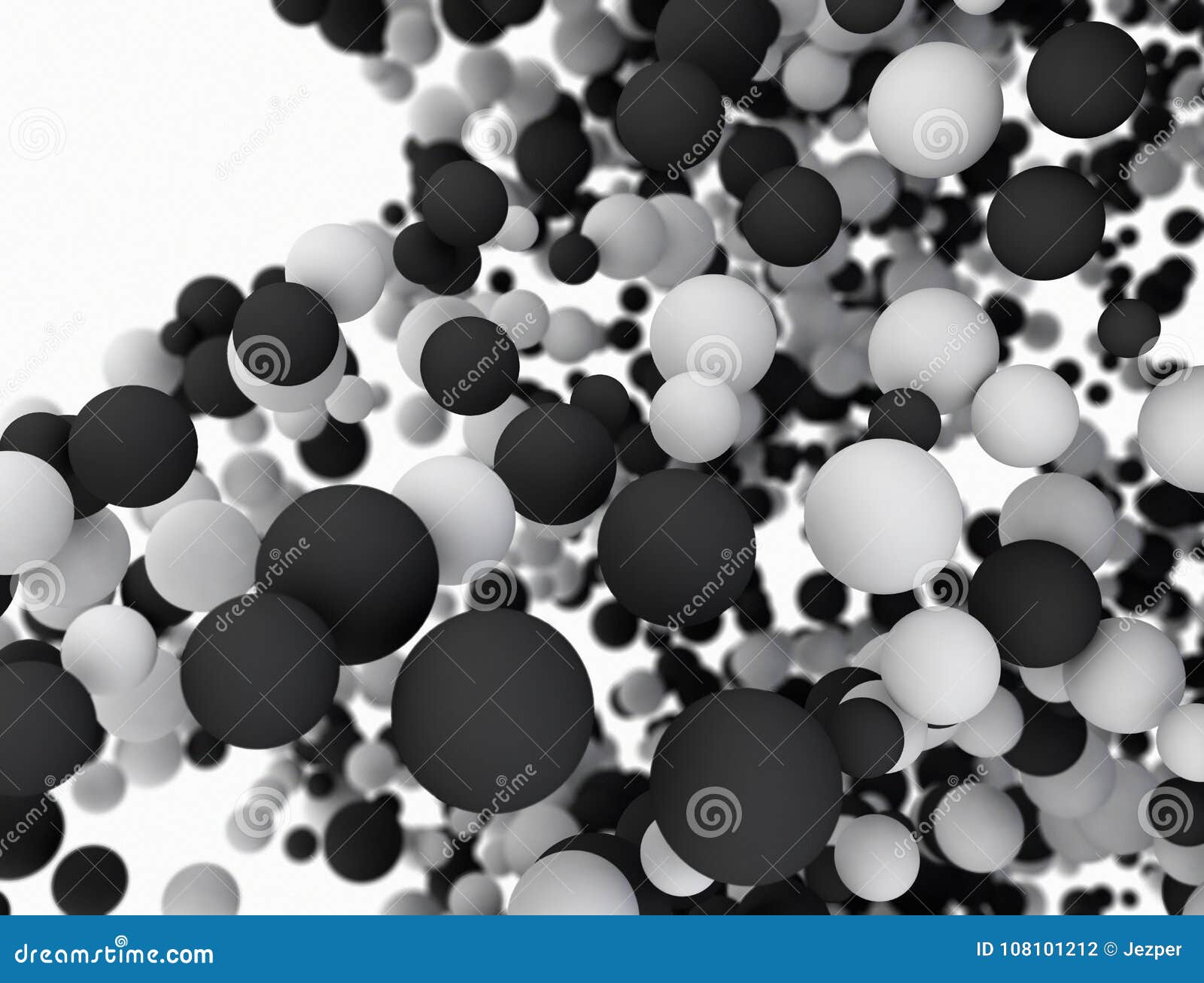 Abstract White Spheres Particles 3D Background Stock Illustration ...