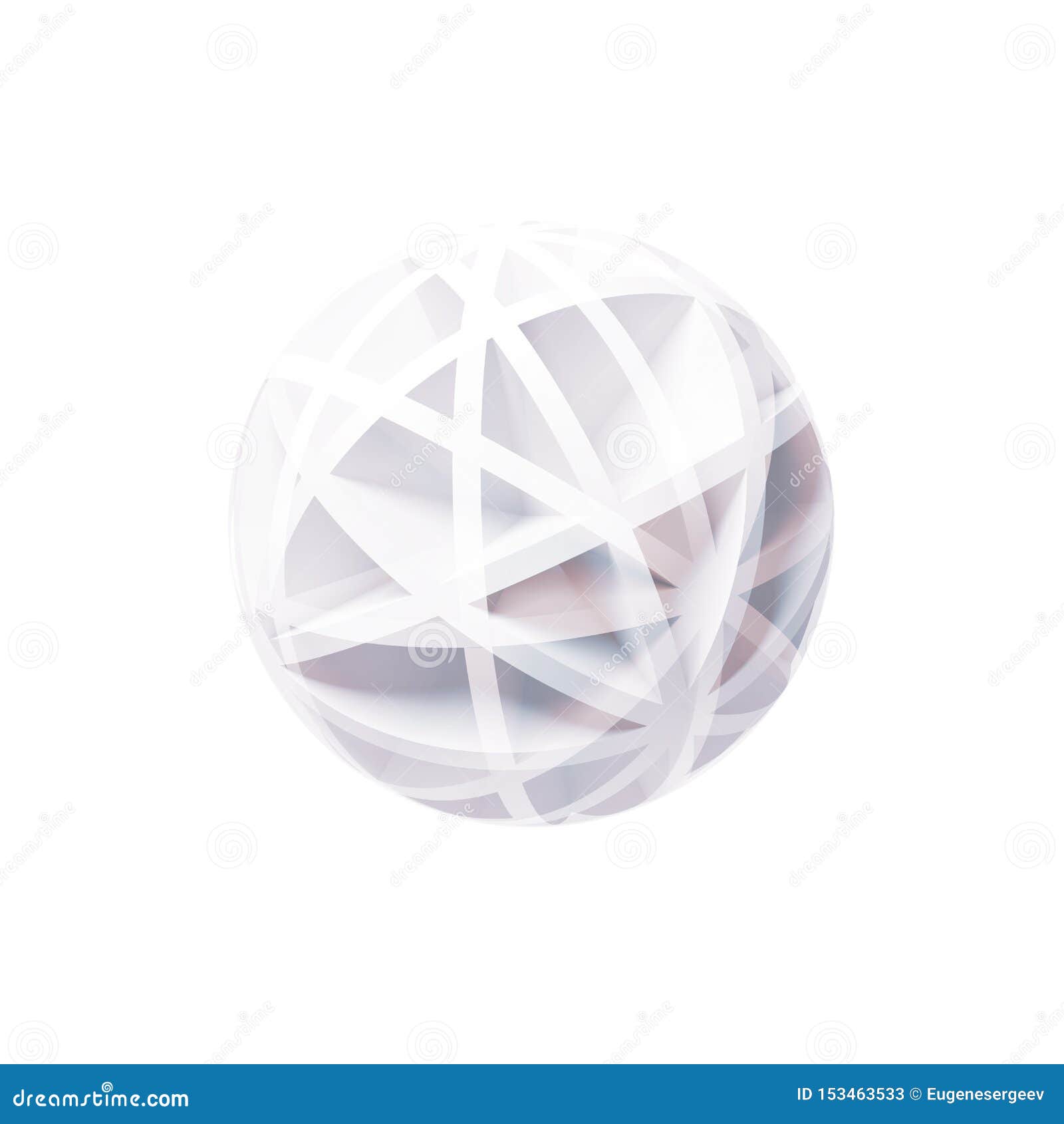 Abstract White Spherical Digital Object Isolated Stock Illustration ...
