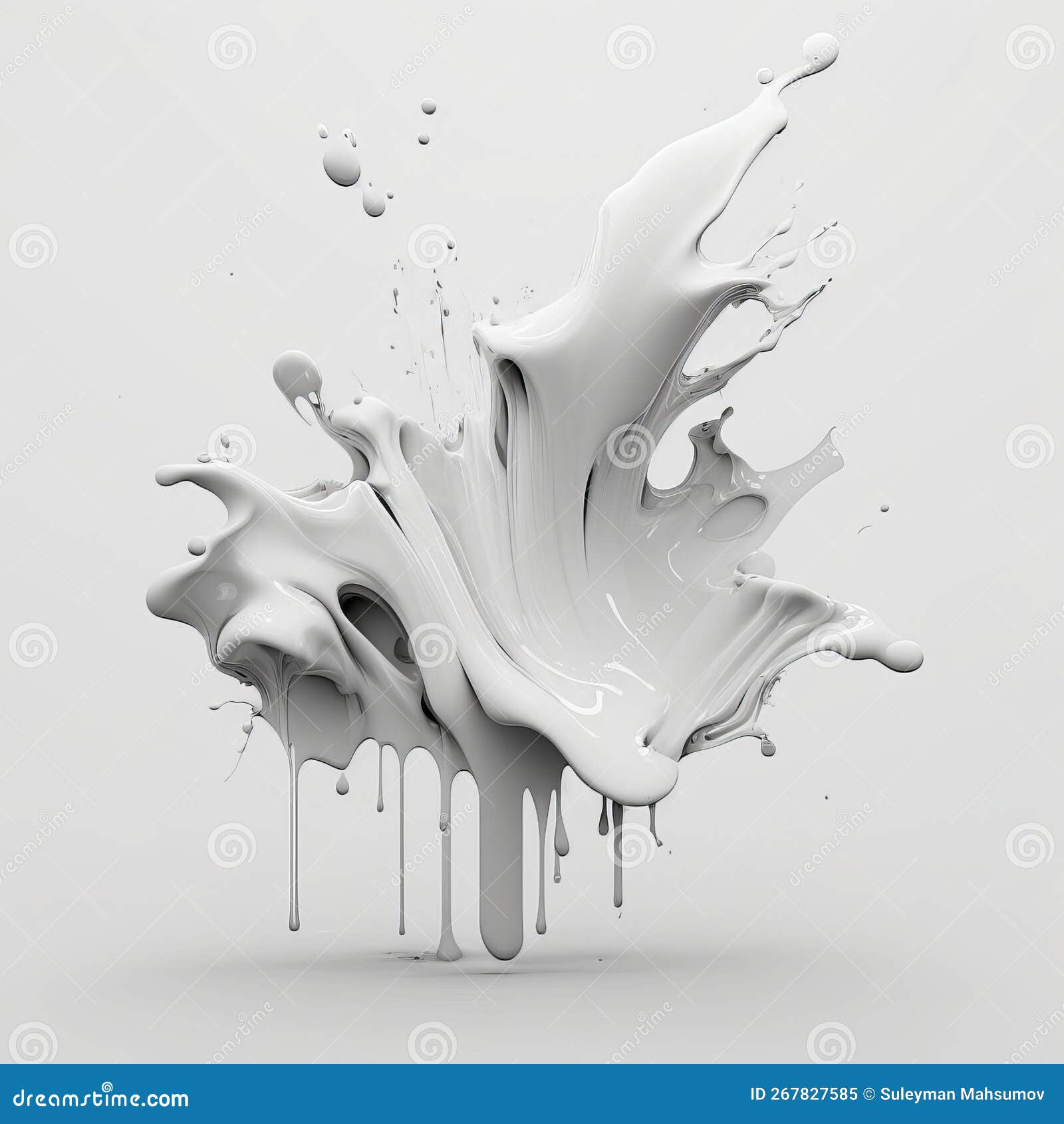 Abstract White Splash of Paint on White Background Stock Illustration ...