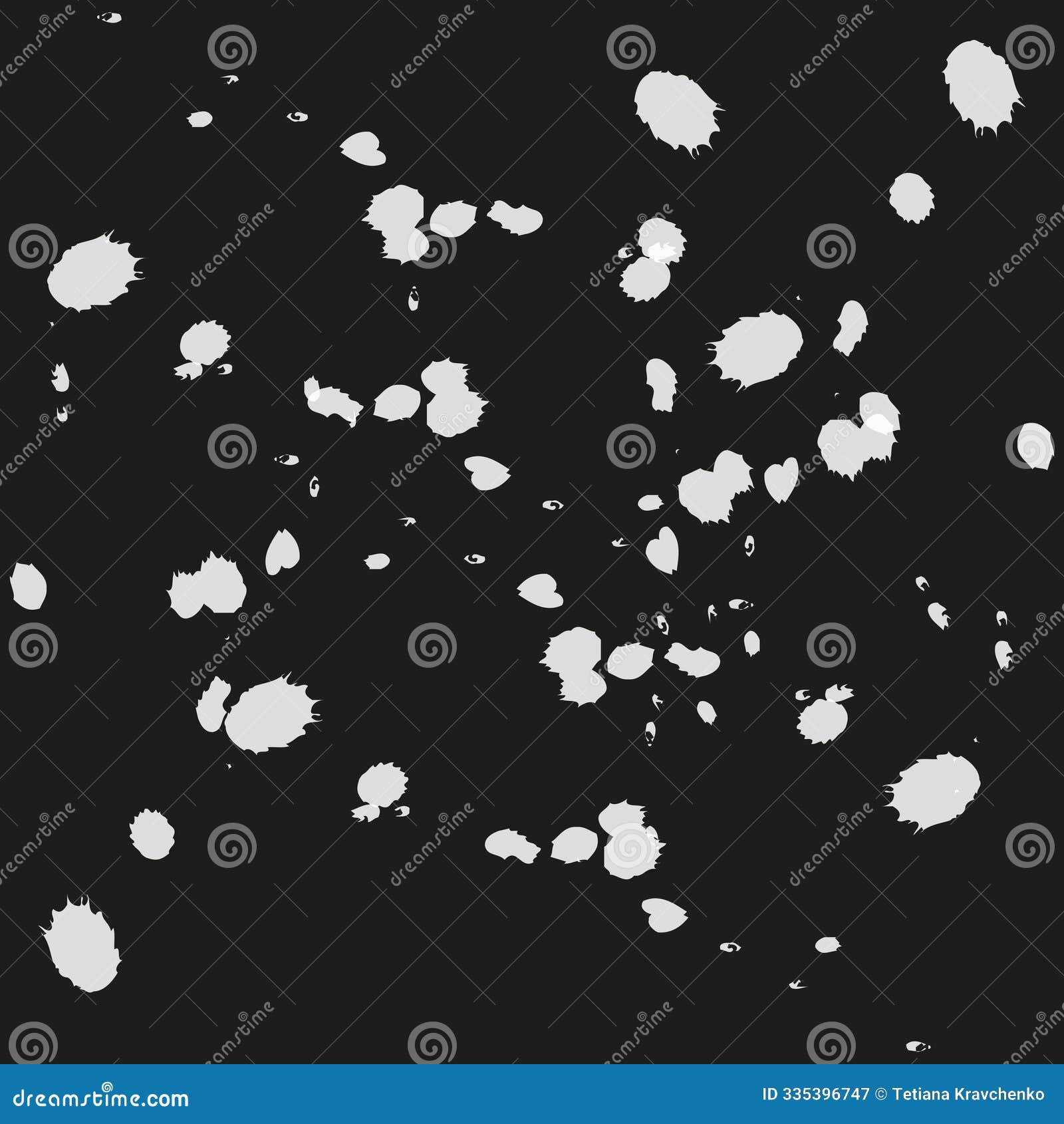 Abstract White Splashes. Random Paint Drops. Black Background Vector ...