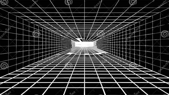 Abstract White Square Grid Perspective Pattern Background. Vector ...