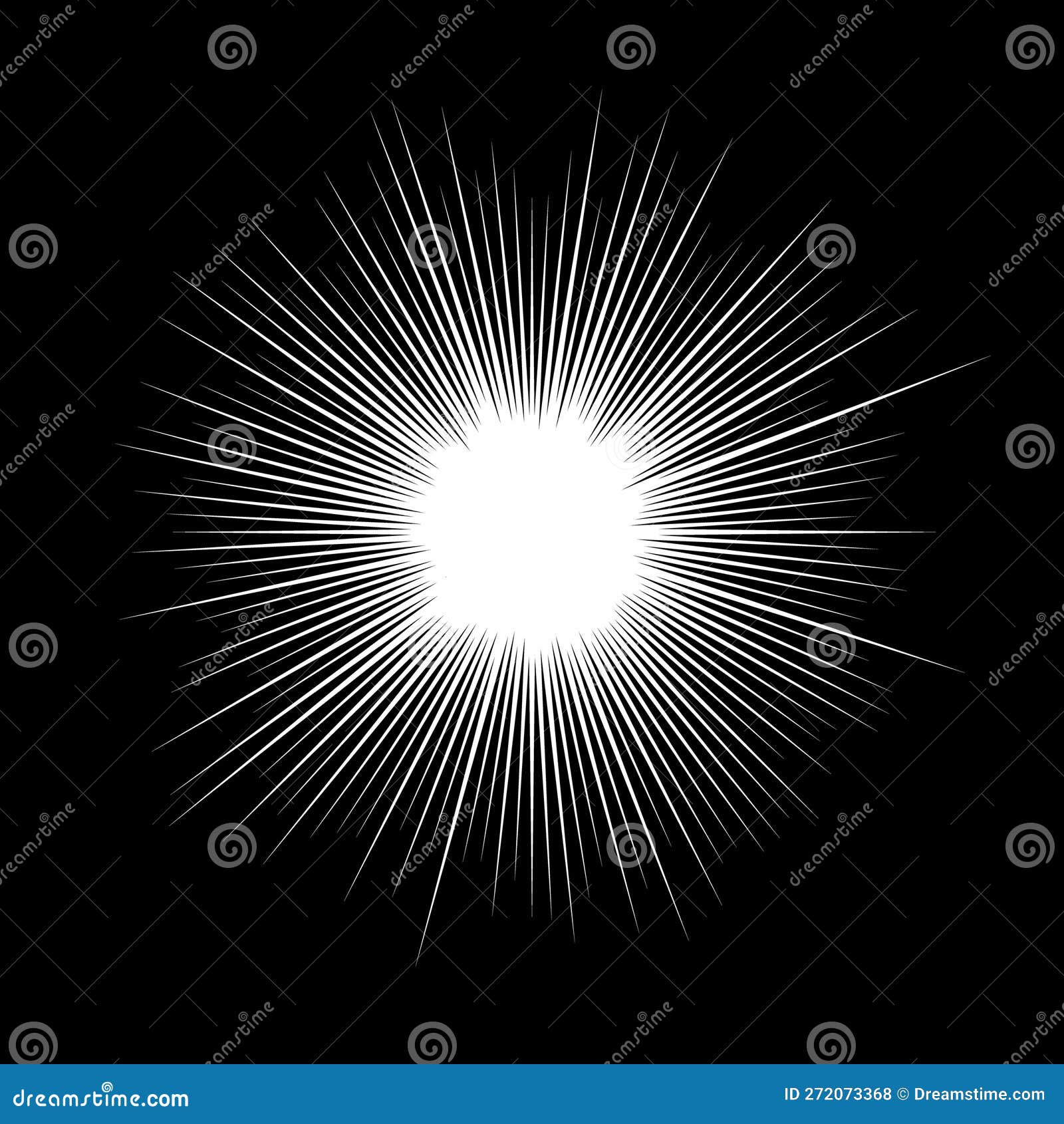 Abstract White Sunbeams on Black Background As Icon, Logo or Design ...