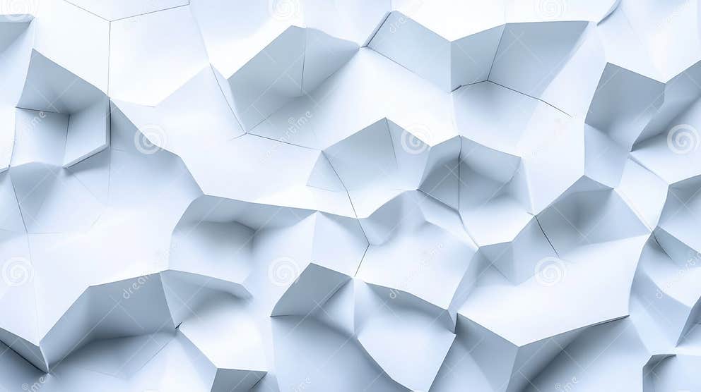 Abstract White Textured Wall with Three Dimensional Geometric Shapes ...