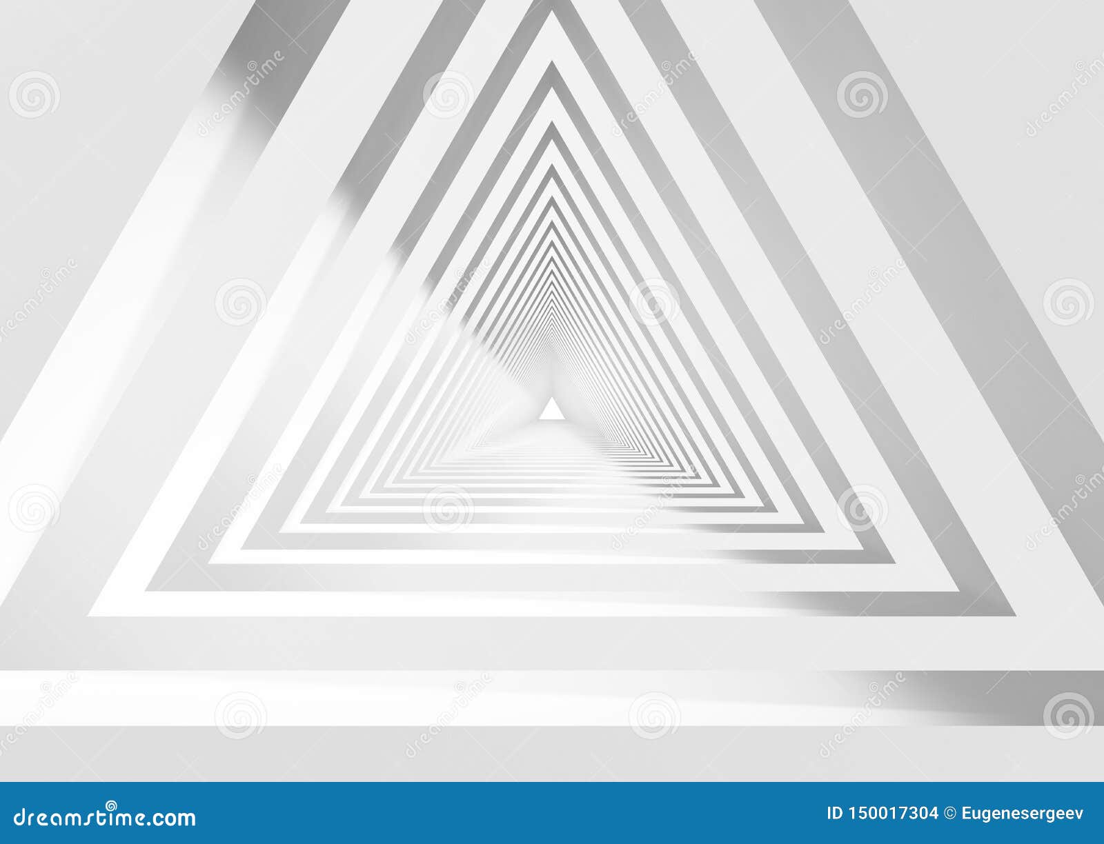 Abstract White Triangular Tunnel 3d Stock Illustration - Illustration ...