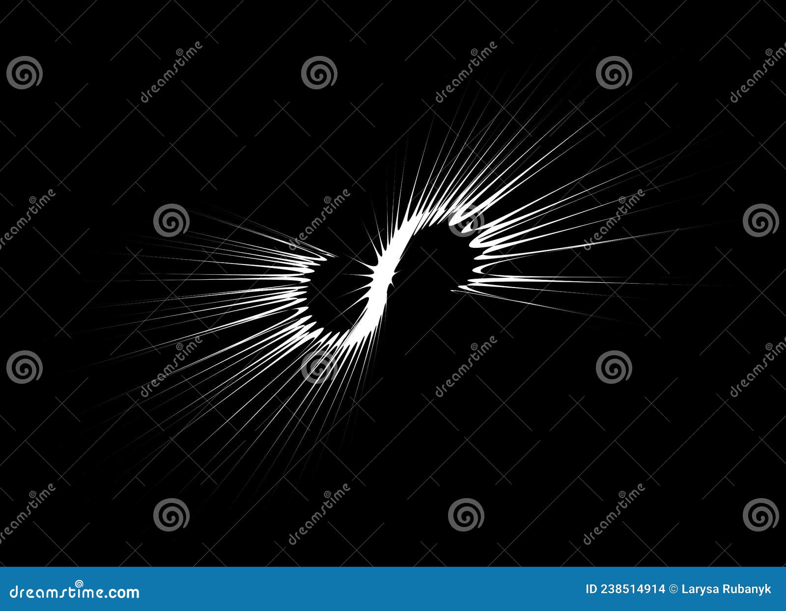 Abstract White Vector Infinity Symbol on Black Background. Stock ...