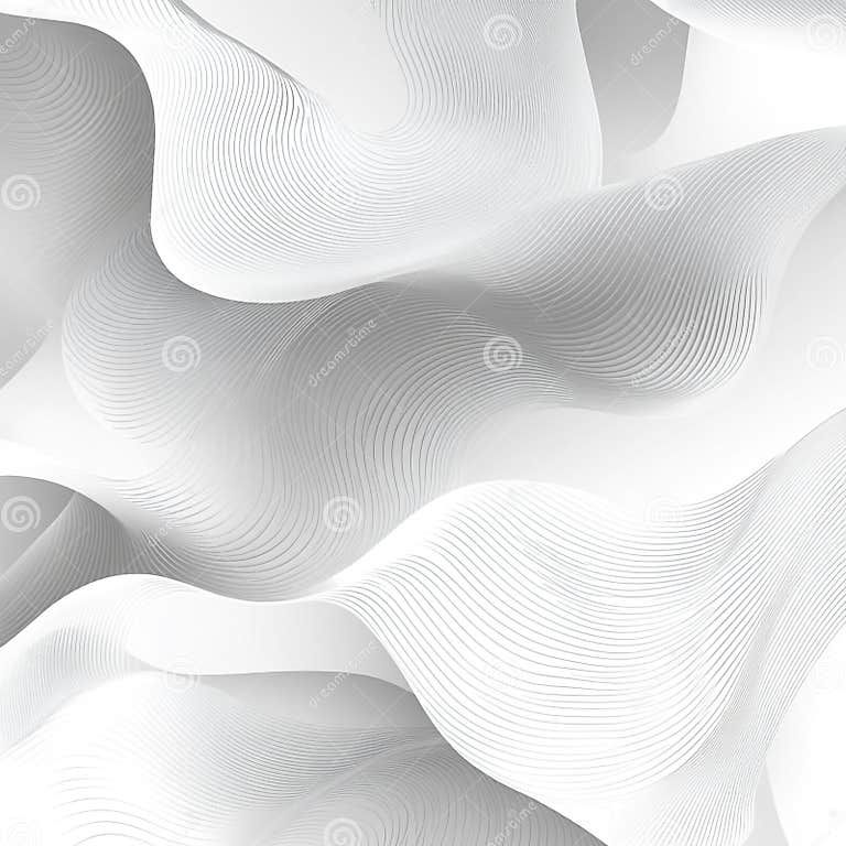Abstract White Wave Pattern with Smooth Curves Creates a Tranquil ...
