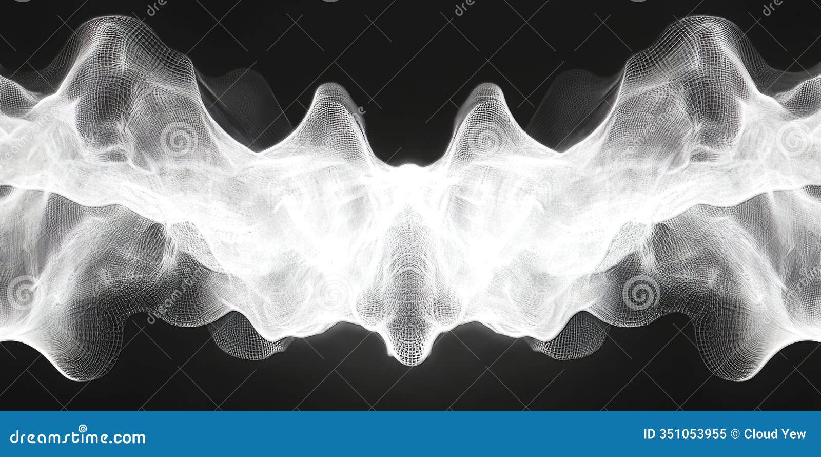 Abstract White Waveform on Black Background Representing Digital Sound ...