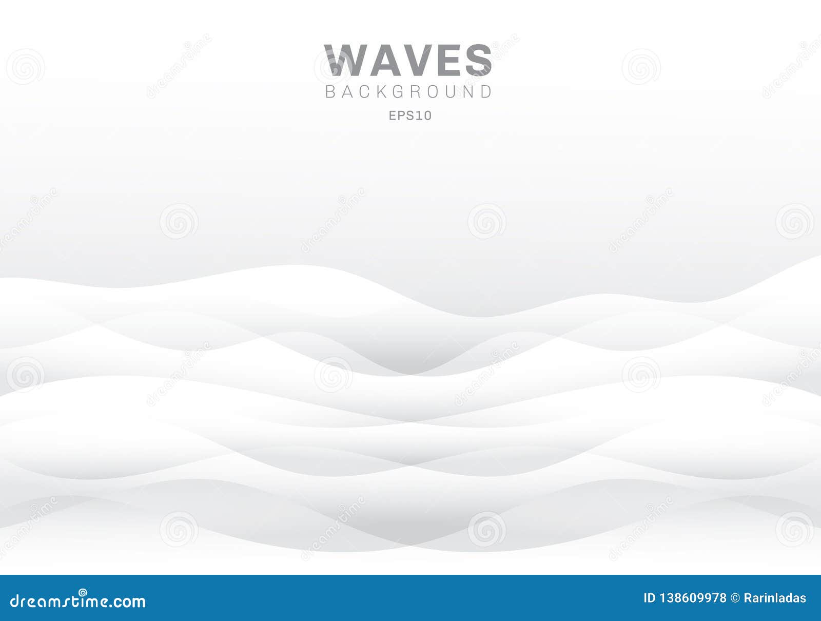 Abstract White Waves Background and Texture with Copy Space. Smooth ...