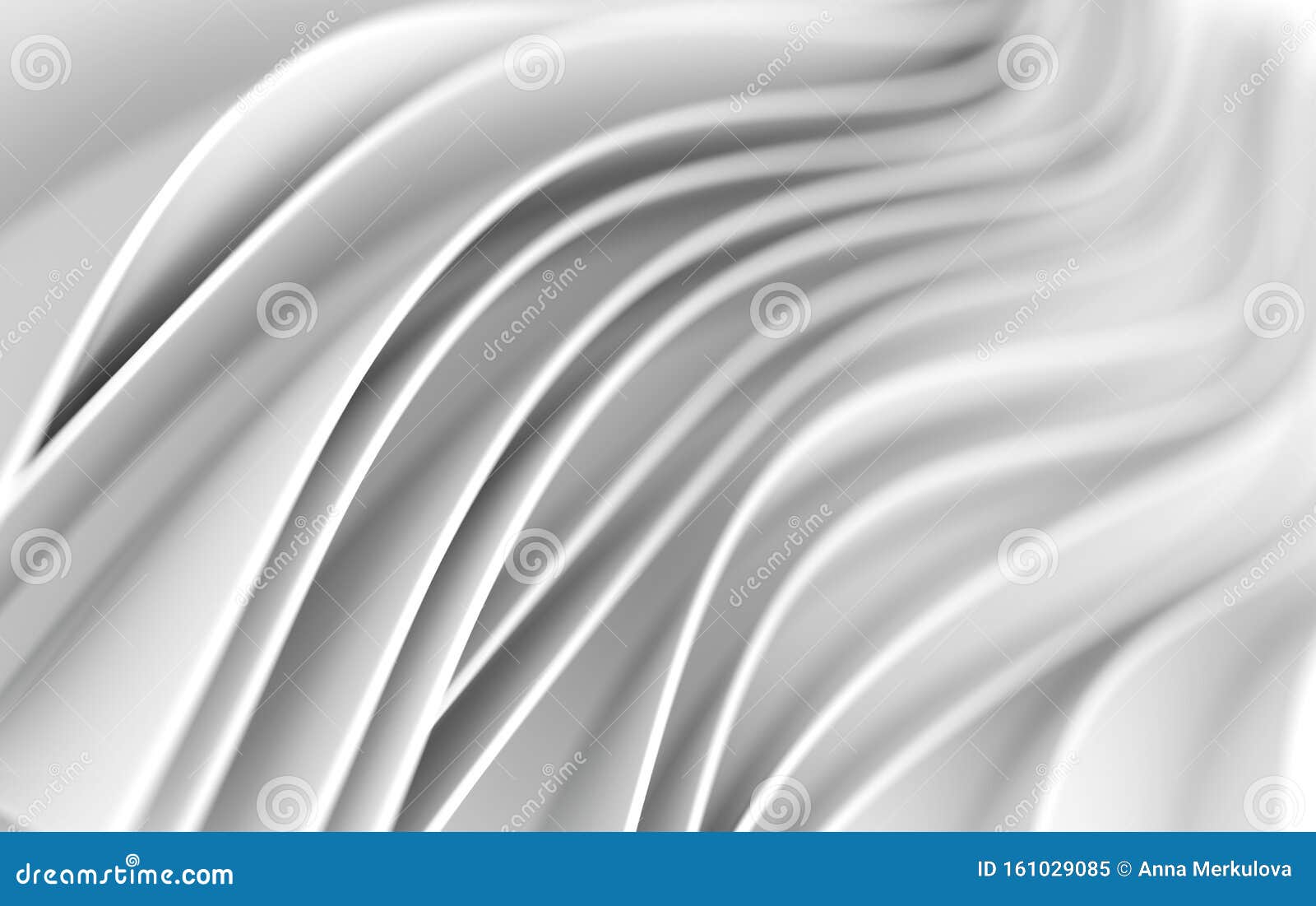 Abstract White Waves 3d Rendering. Modern Minimal Design Stock ...