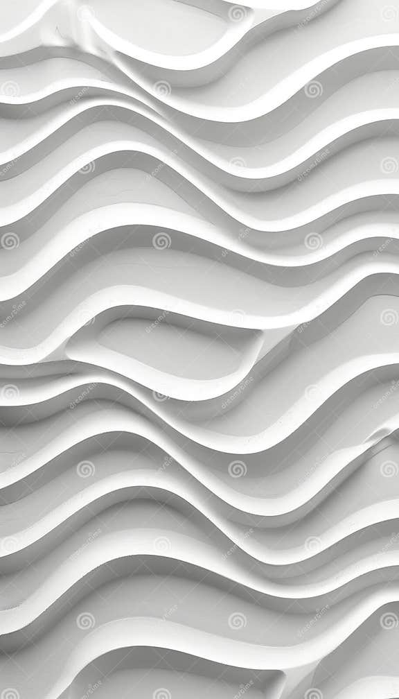Abstract White Wavy Background. Modern 3D Rendered Minimalist Texture ...